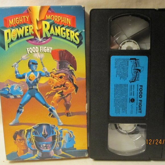 Media | 1993 Mighty Morphin Power Rangers Vhs Tape 3 Food Fight Blue ...